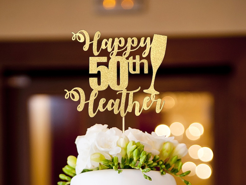 50th Birthday Cake Topper, 50 Birthday Cake Topper, Personalized Cake ...