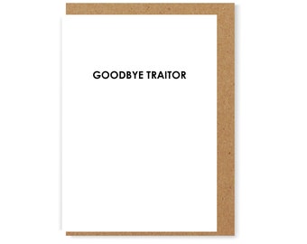 New Job Traitor Card - Etsy UK