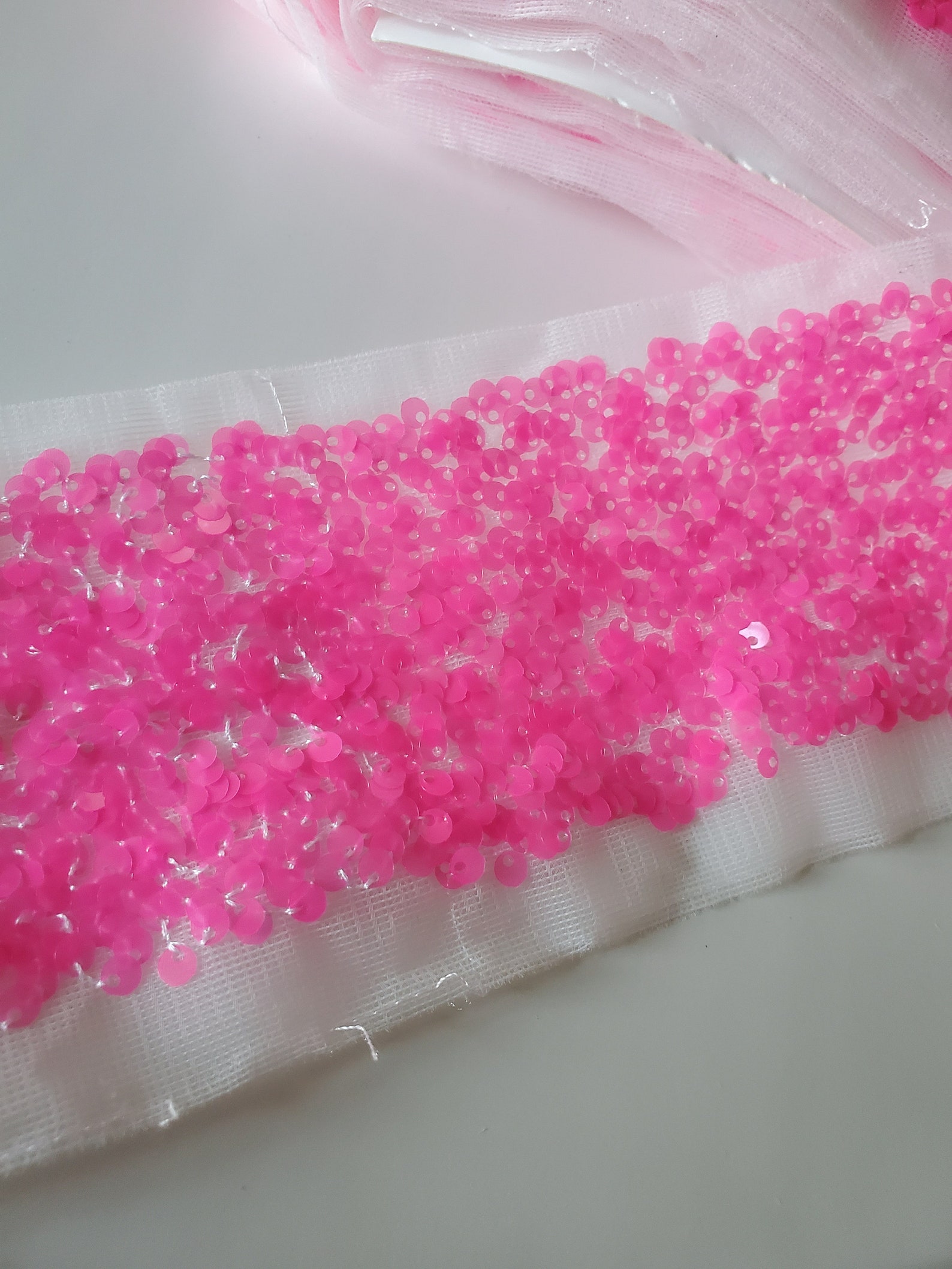 NEON PINK SEQUIN Ribbon Neon Pink Sequin Ribbon Pink | Etsy