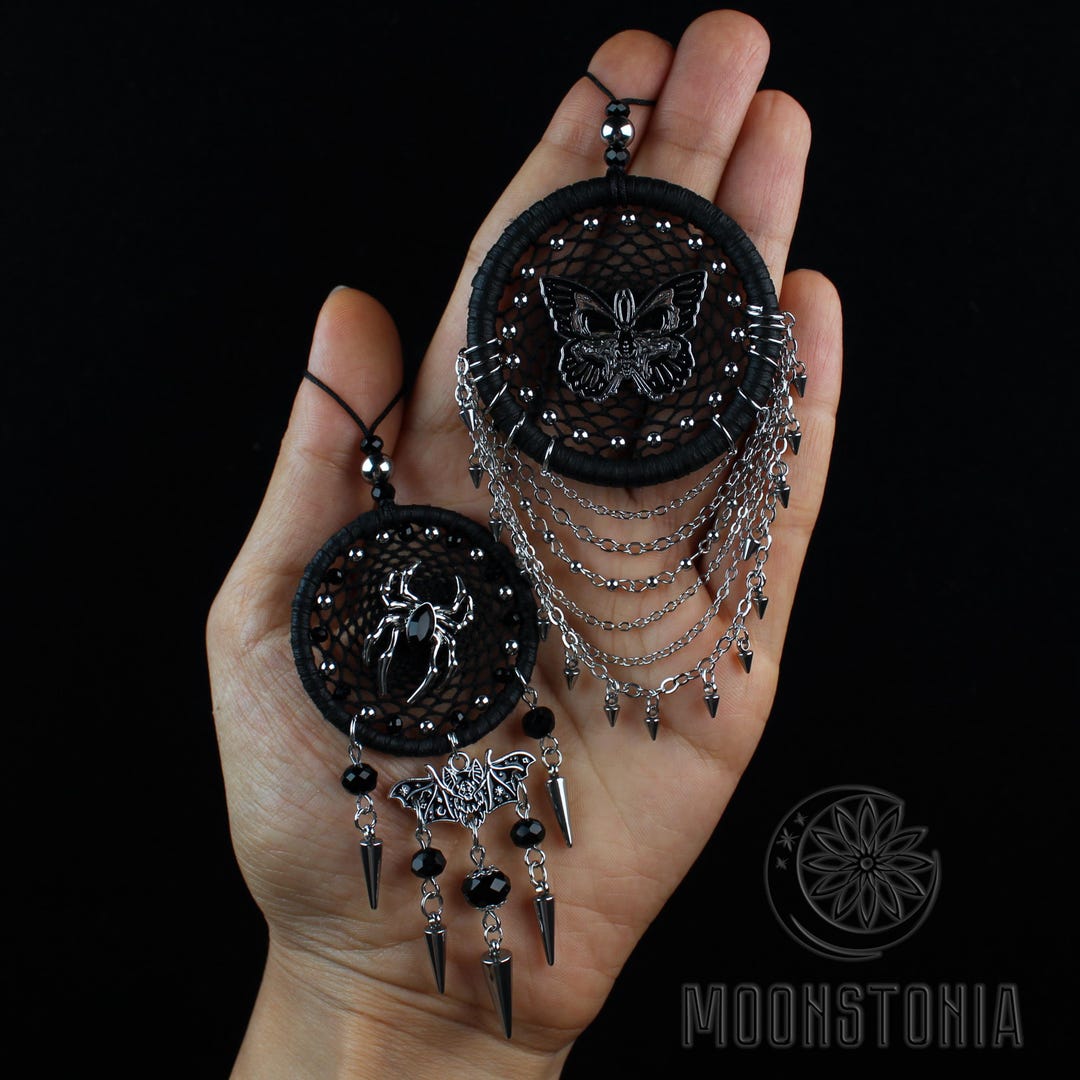 Gothic Car Charm With Spikes, Chains, Skulls, Rearview Mirror Accessory ...