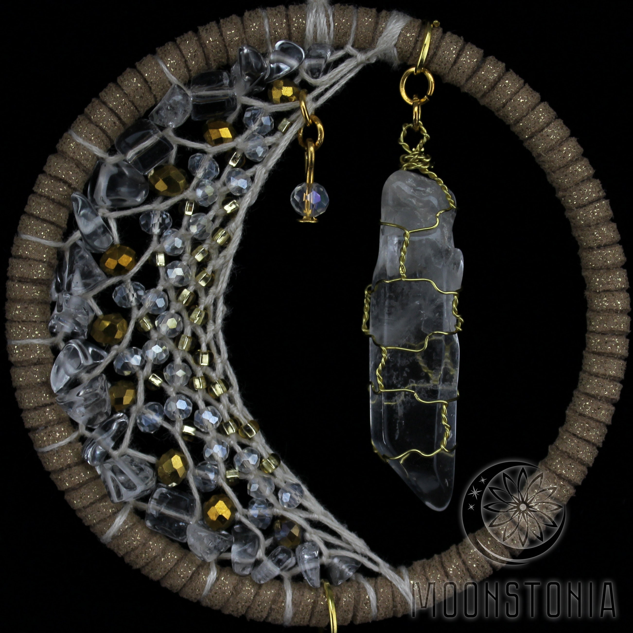 Small Gold Sparkling Crescent Moon Fairy Sparkling Dream | Etsy