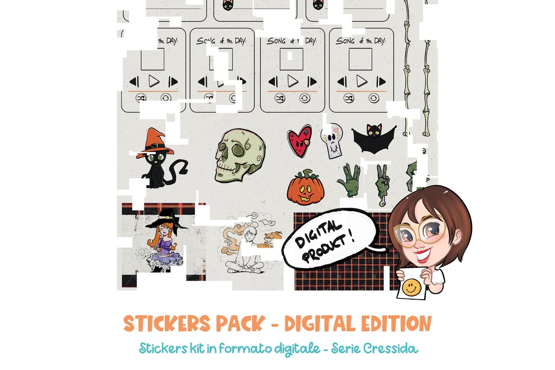 Spooky Stickers - DIGITAL KIT - 25 Halloween Themed Stickers for ...