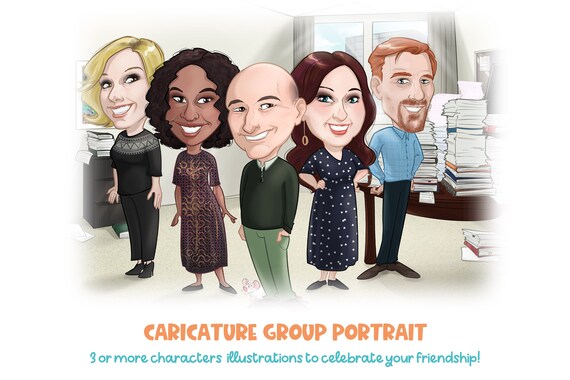 Funny Cartoon Group Of Friends
