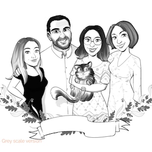 My Cartoon Group Portrait - A Cute Stylized Portrait From Photos of ...