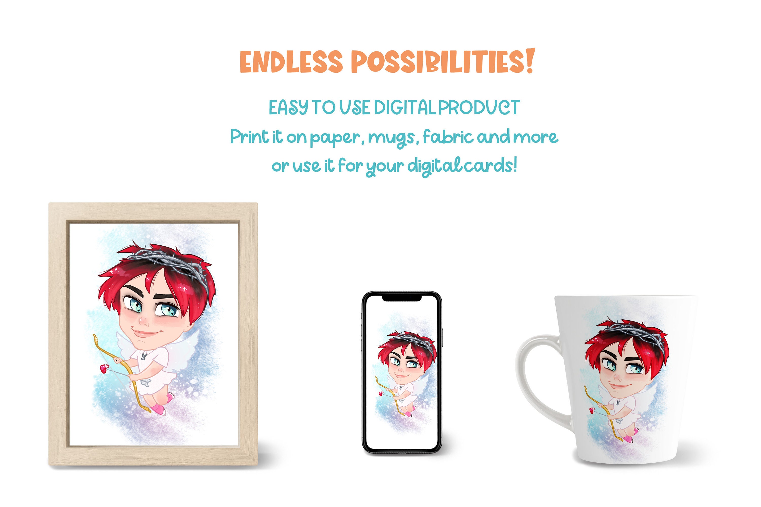 Chibi Portrait a Cute Illustration for Retirements Friends | Etsy