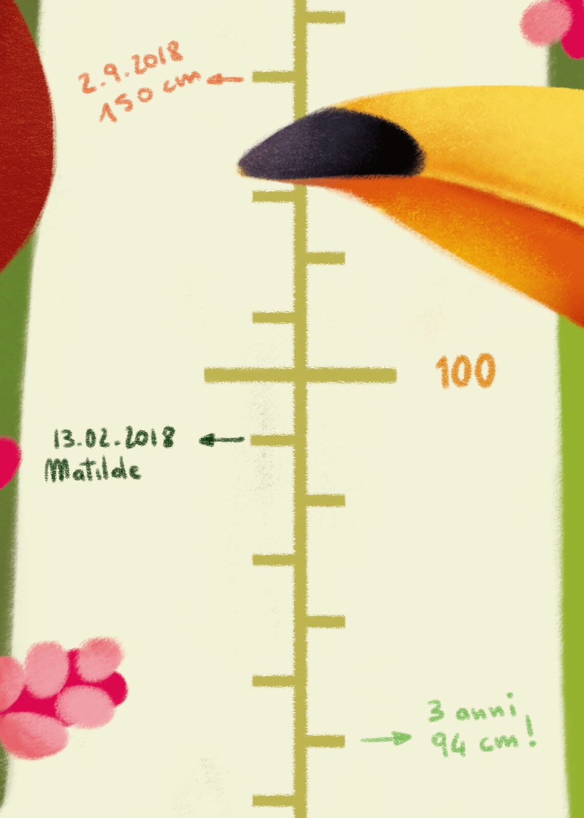 JUNGLE Meter for Children's Room, Growth Meter, Nursery Wall Decoration ...
