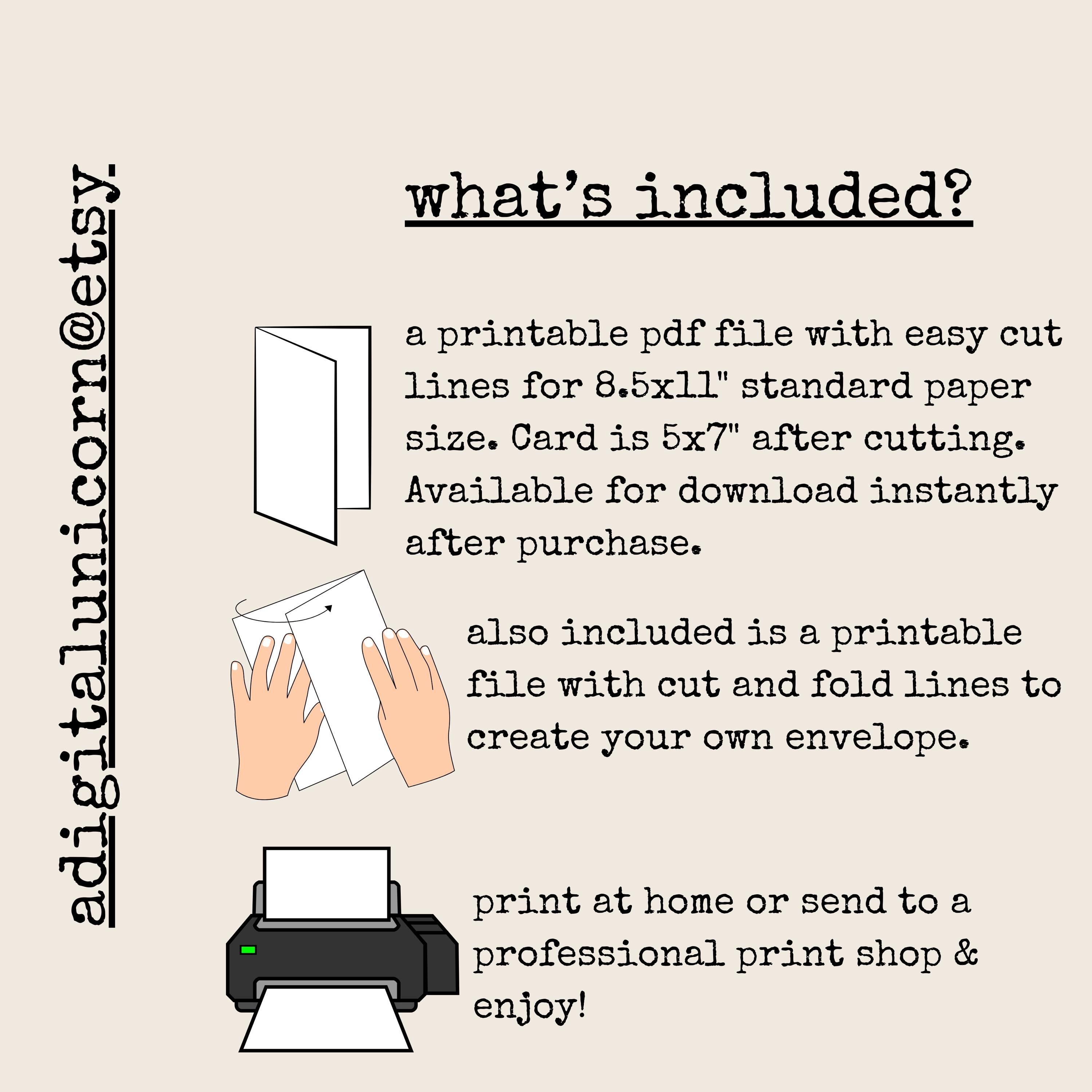 PRINTABLE Get Well Card, Thinking of You Card, Cheer up Card, Distance ...