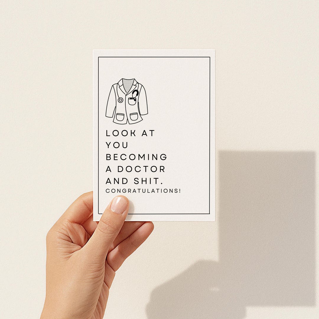 PRINTABLE Funny Doctor Graduation Card, Doctor Grad Card, Funny Doctor ...