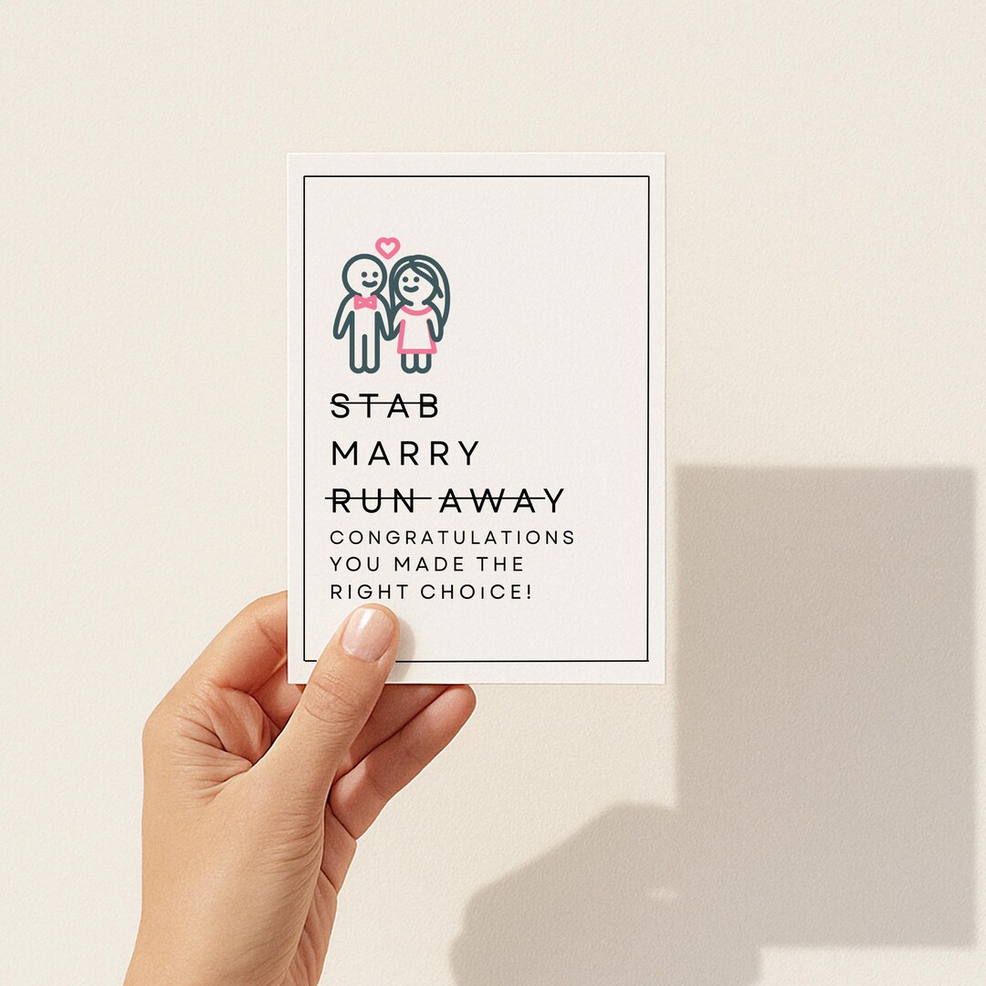 PRINTABLE Funny Engaged Card, Funny Congratulations Card for Newly ...