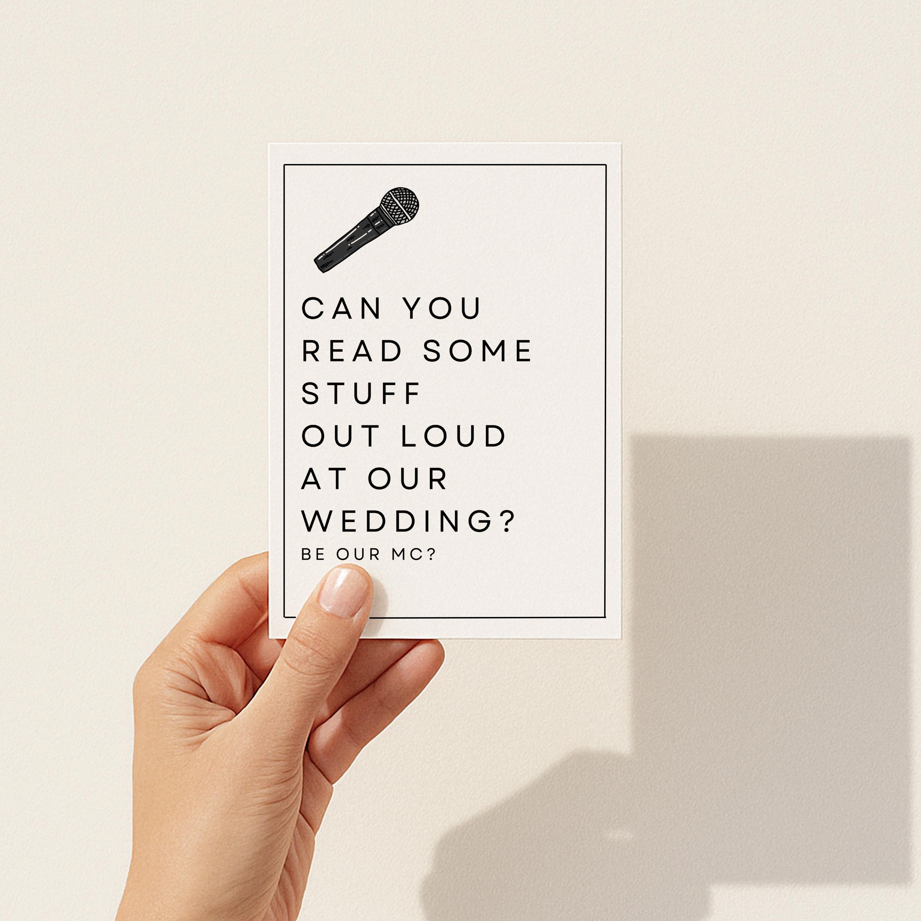 PRINTABLE Funny Be Our MC Card, Funny Wedding Invitation, Master of ...
