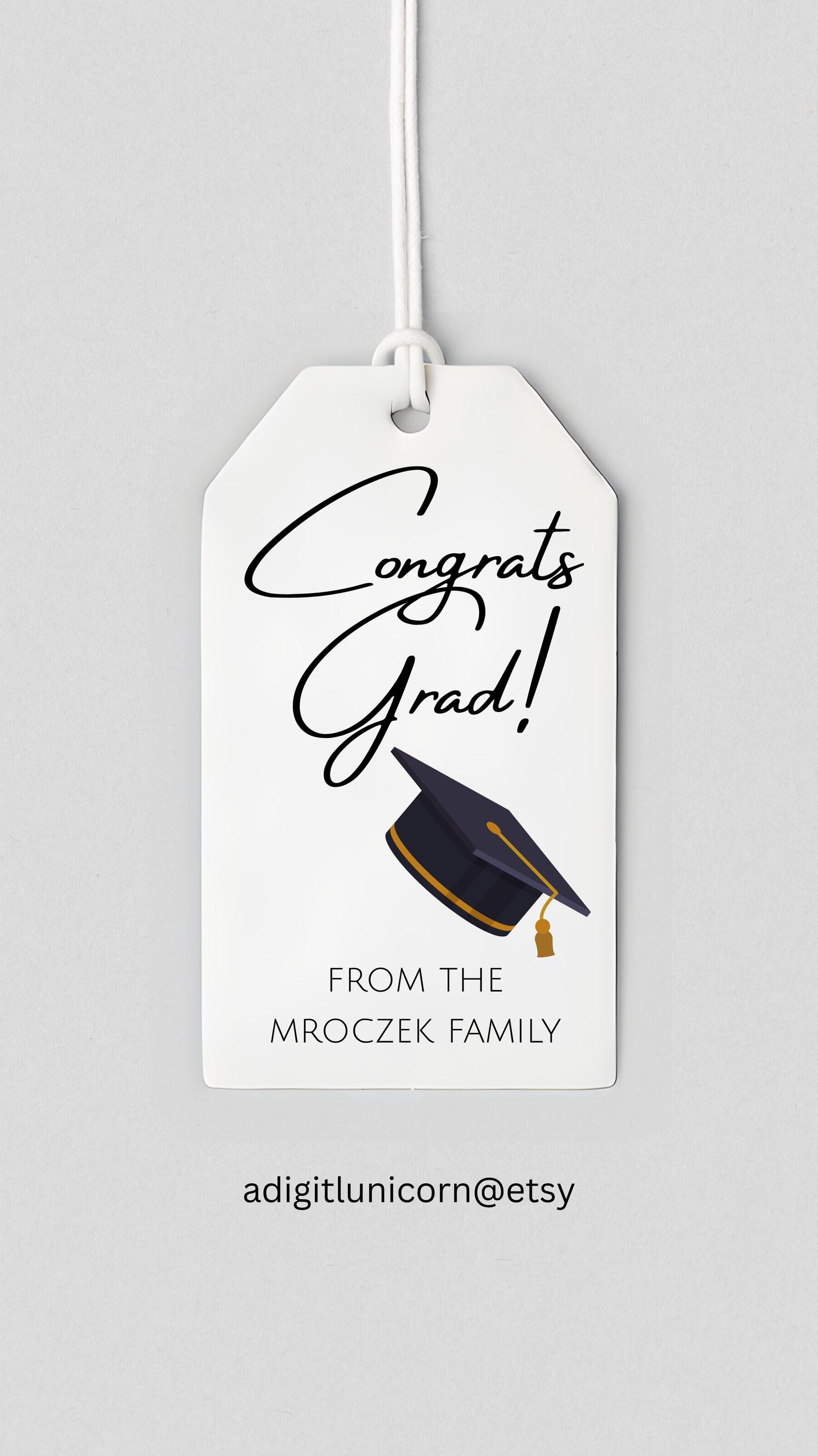 EDITABLE Graduation Gift Tag Digital, Grad Gift Tags, Congrats Grad ...