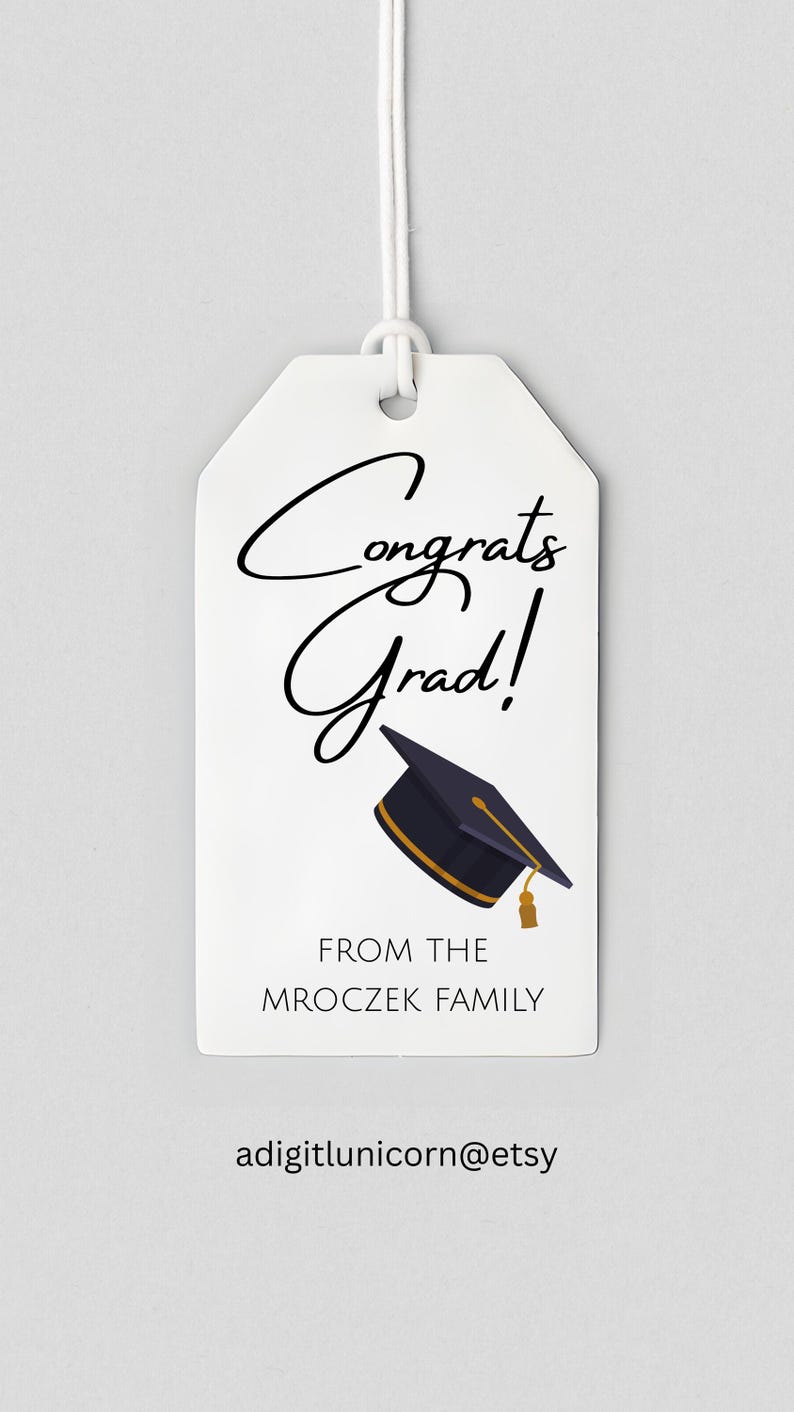 EDITABLE Graduation Gift Tag Digital, Grad Gift Tags, Congrats Grad ...