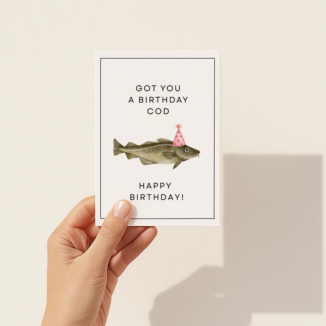PRINTABLE Birthday Cod Card Funny Birthday Card Pun Birthday Card for ...