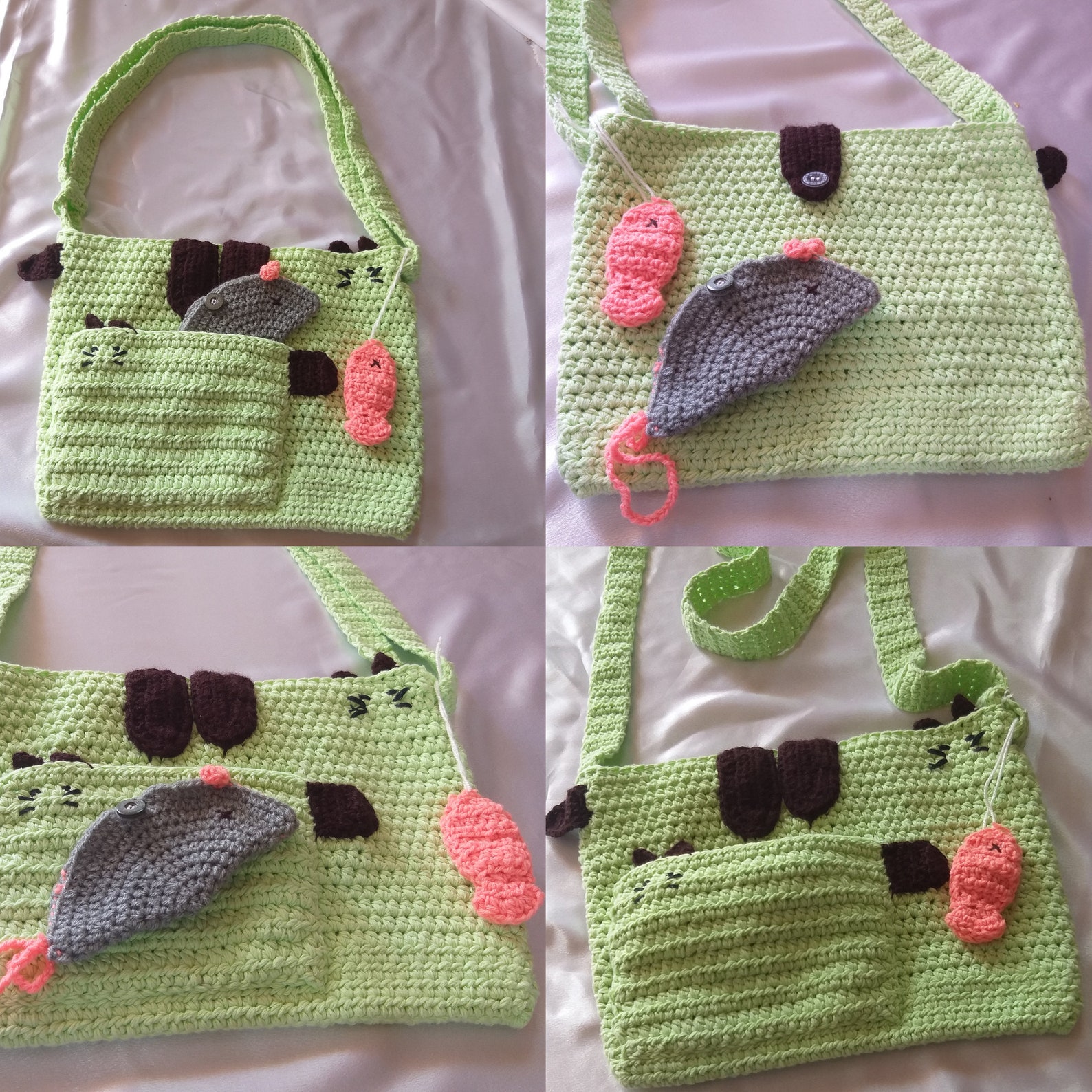 Crochet Pattern the Purrfect Bag Cat Purse Crossbody and - Etsy