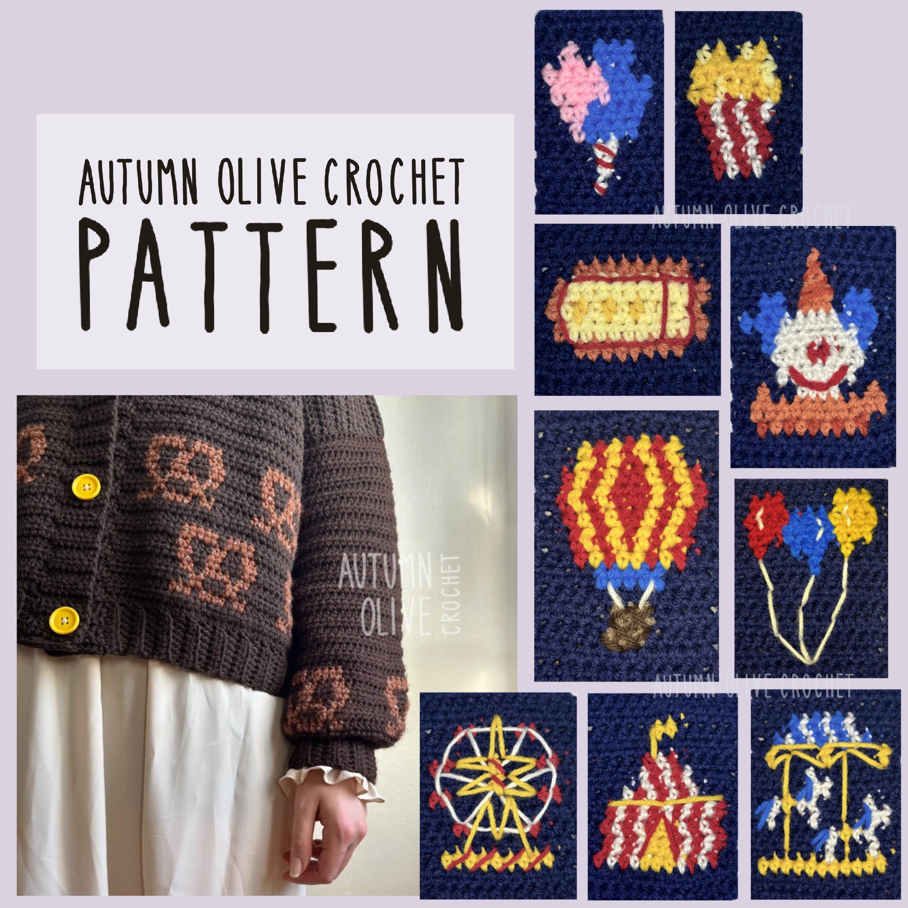 Crochet Pattern - Carnival Cardigans 10 Different Circus Graphics ...