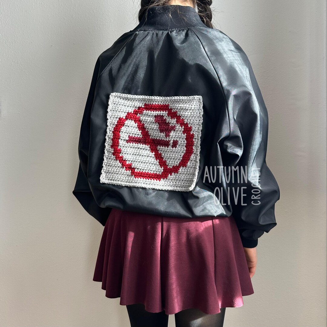 No Smoking Vampire Windbreaker L Black Rain Jacket With Hand Crocheted ...
