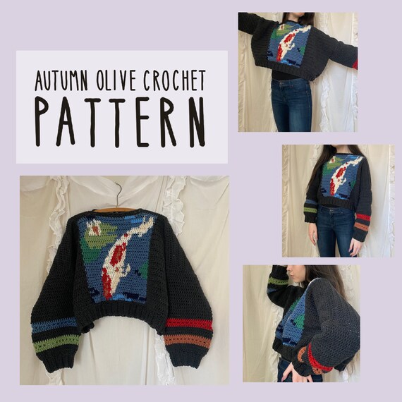 Crochet Pattern Koi Pond Sweater Oversized Pullover | Etsy