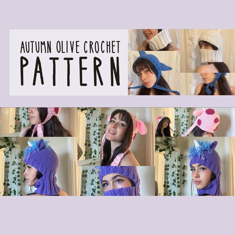 Crochet Pattern Animal Disguise Bonnet & Balaclava Adventure - Etsy