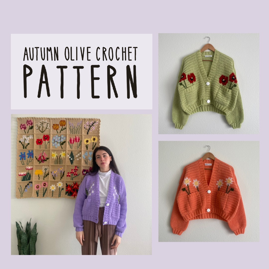 Crochet Pattern Pocket Full of Posies Cardigans Pattern 25 - Etsy