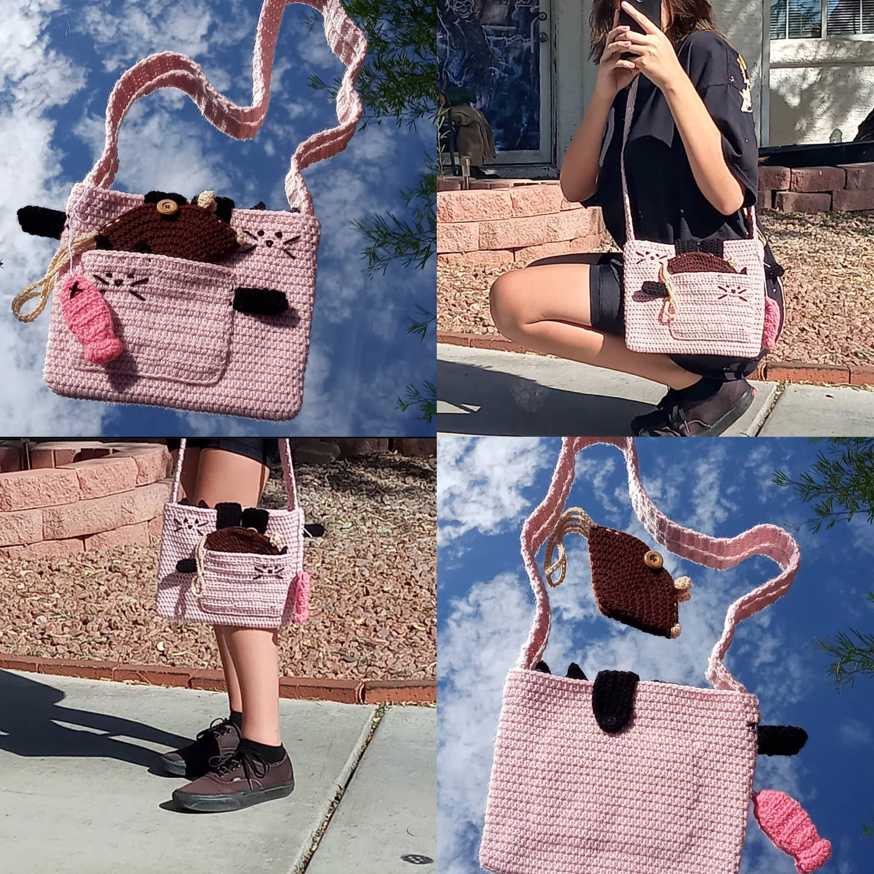 Crochet Pattern the Purrfect Bag Cat Purse Crossbody and | Etsy