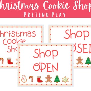 Christmas Cookie Shop Pretend Play Printable, Play Store, Toddler ...
