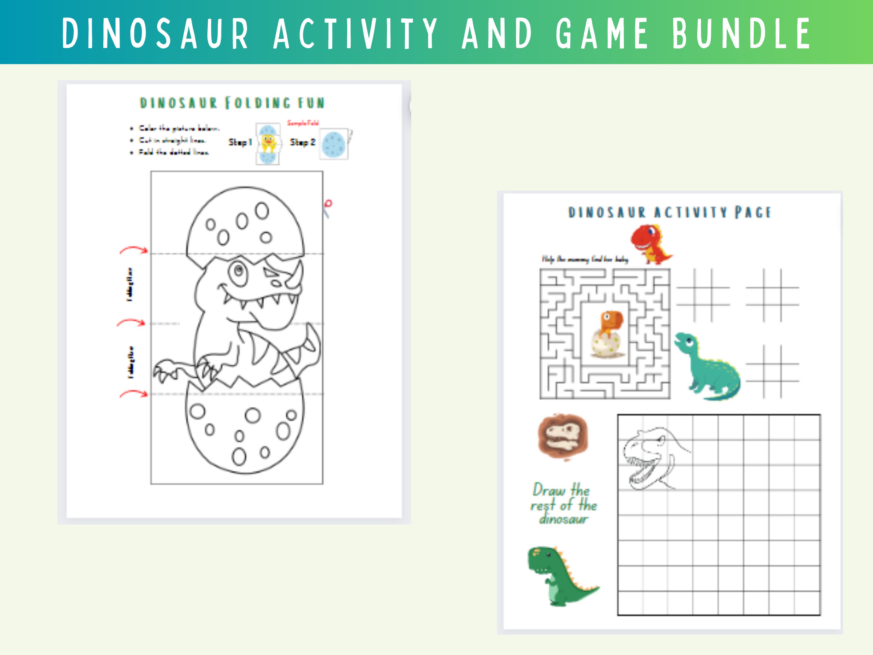 Dinosaur Game, Dinosaur Activity Bundle, Dinosaur Activities for ...