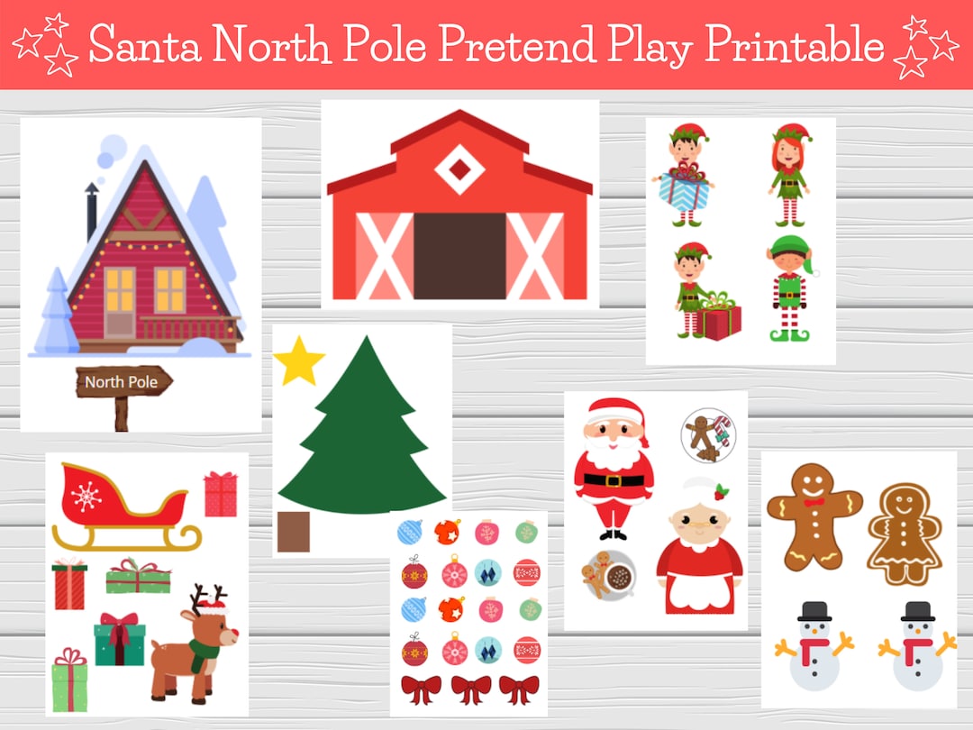 Santa North Pole Printable Activity, Toddler Pretend Play, Digital ...