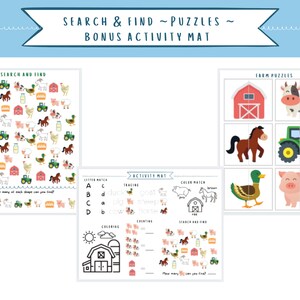 Farm Activity Bundle, Fall Toddler and Preschool Farm Animal Activities ...