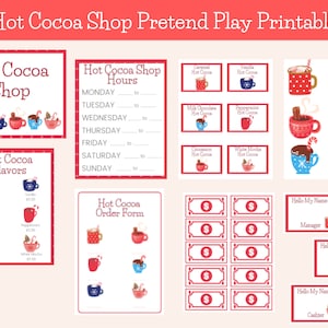 Hot Chocolate Shop Printable, Toddler Pretend Play, Digital Hot Cocoa ...
