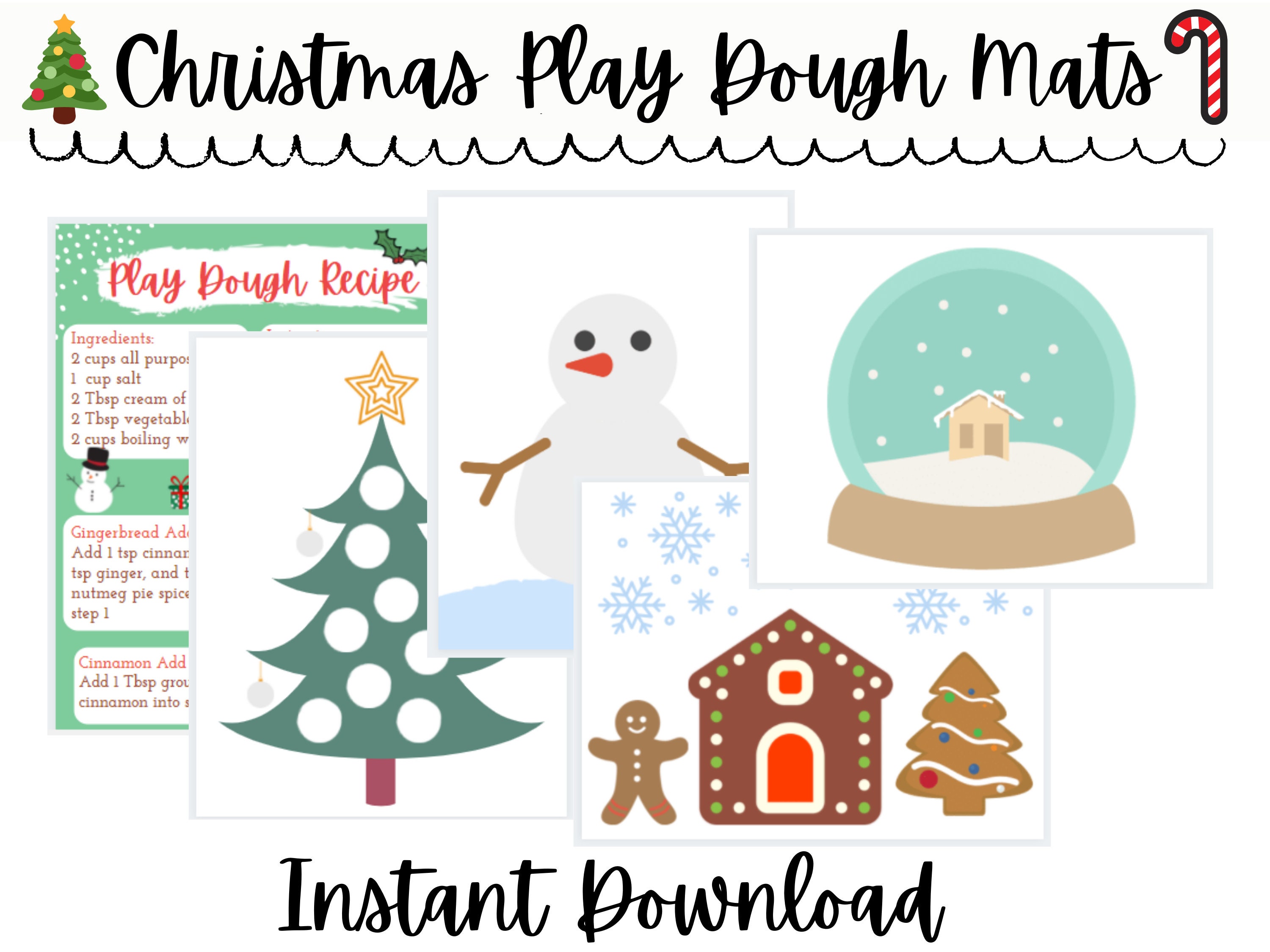 Christmas Play Dough Mats Printable, Toddler Preschool Activity ...