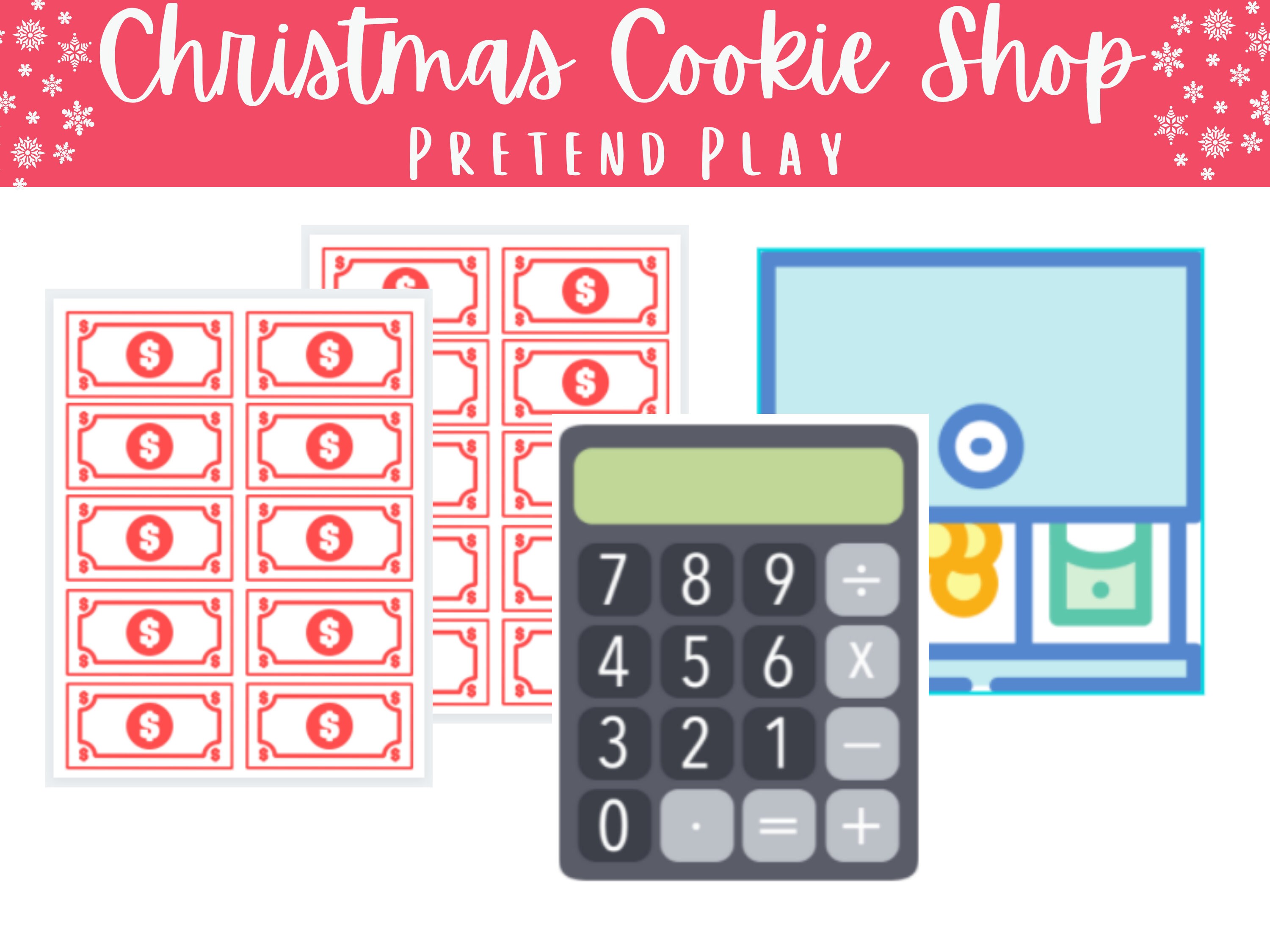 Christmas Cookie Shop Pretend Play Printable, Play Store, Toddler ...