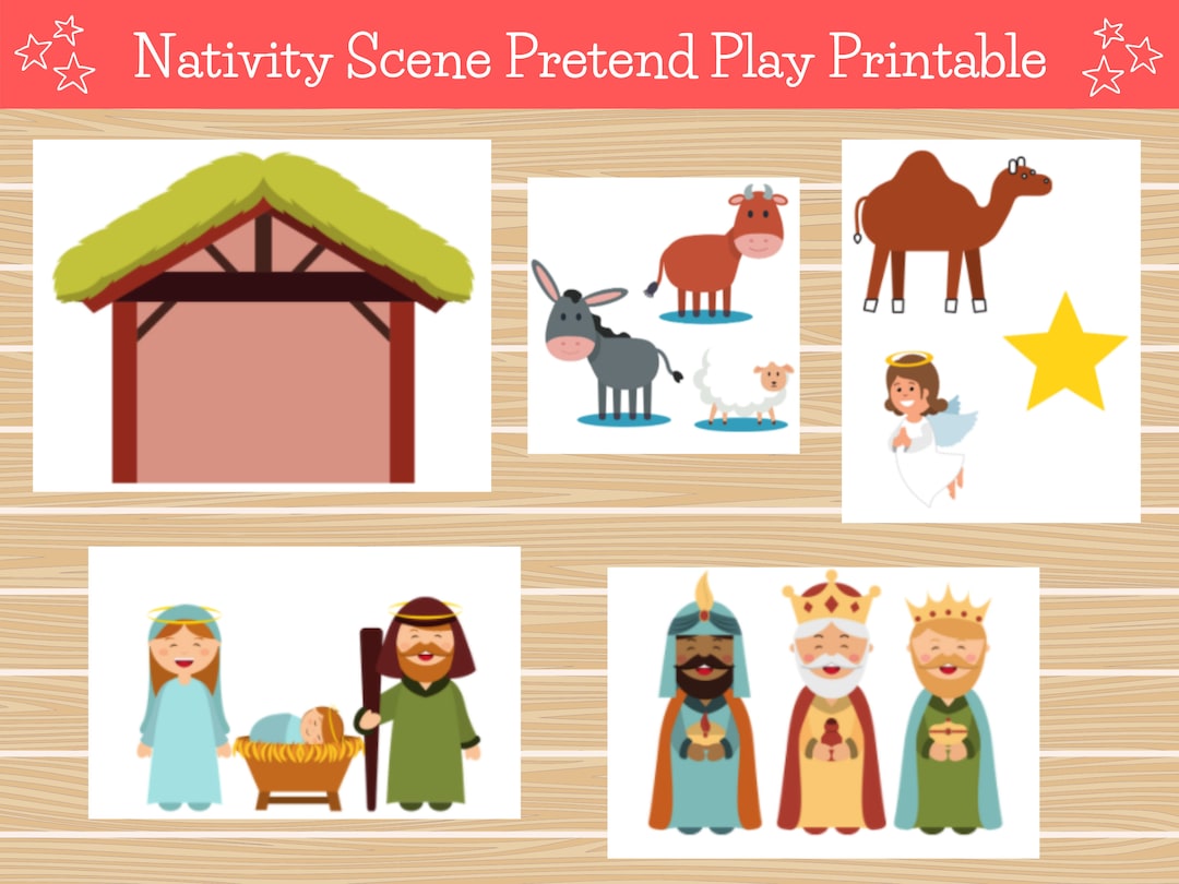 Nativity Printable Activity, Toddler Pretend Play, Digital Nativity ...