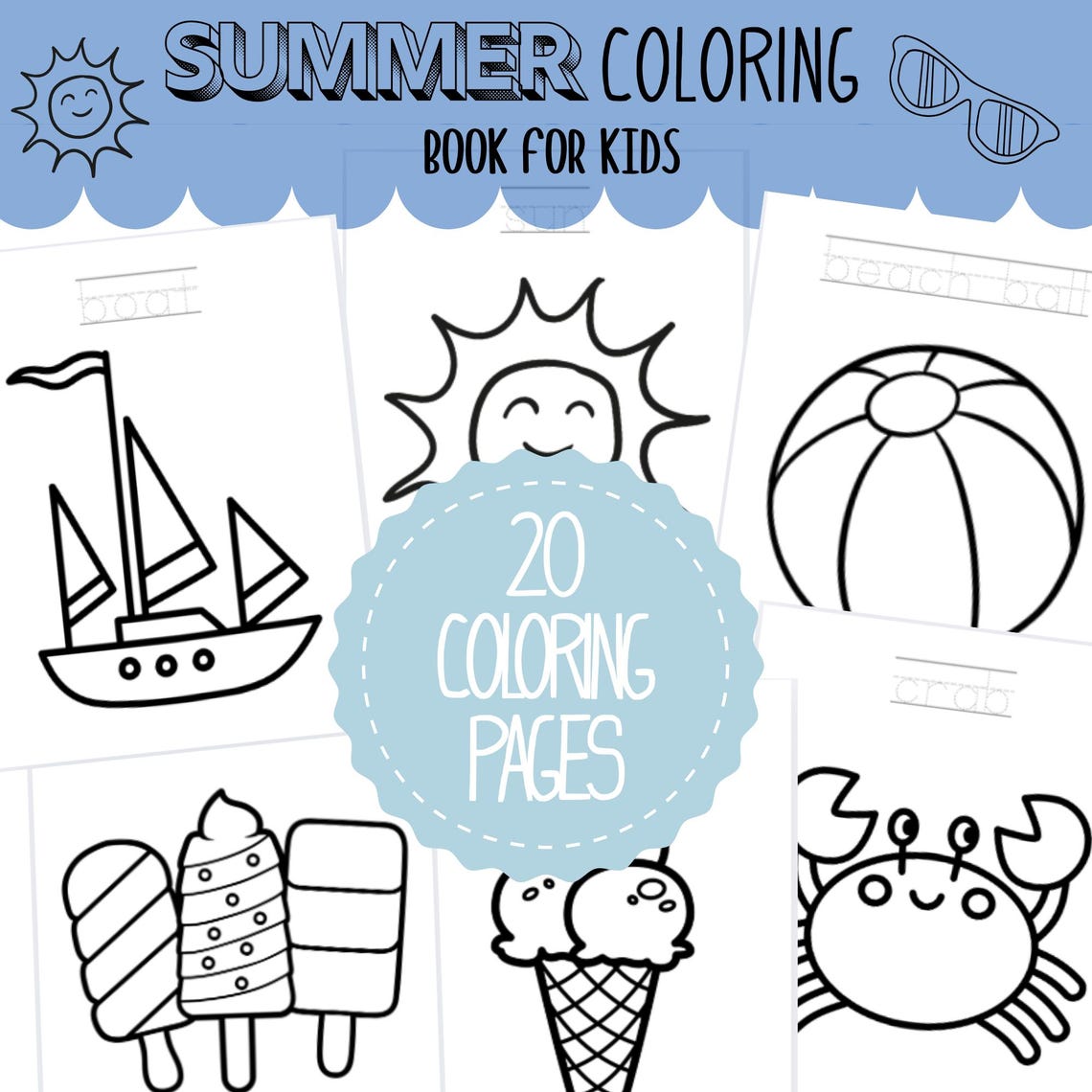 Kids Summer Activity Workbook, Digital Printable PDF, 20 Fun ...