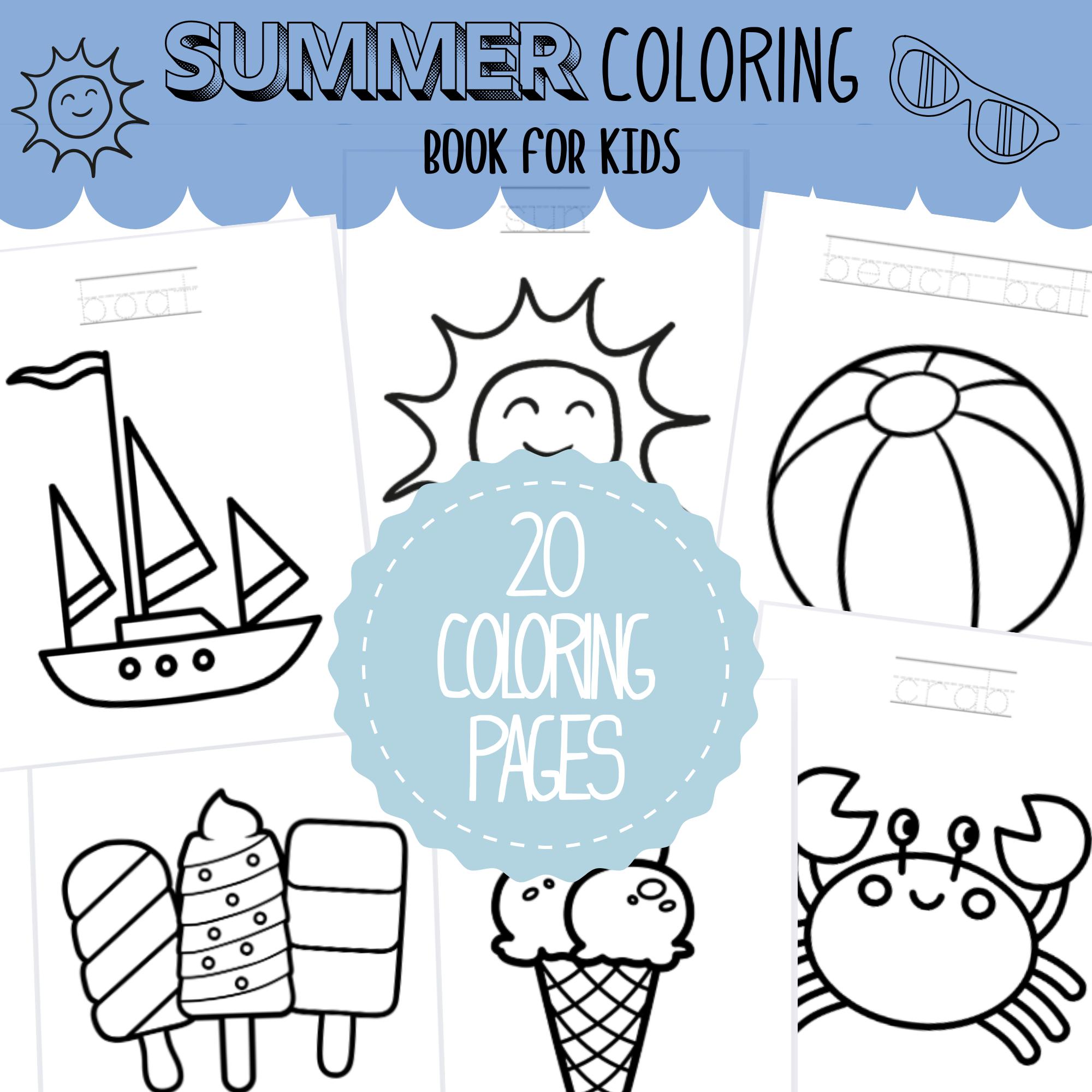 Kids Summer Activity Workbook, Digital Printable PDF, 20 Fun ...