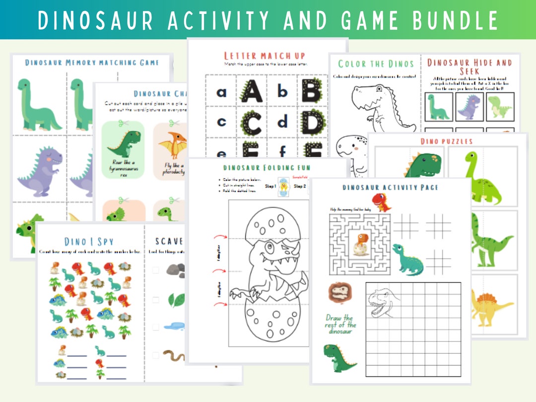 Dinosaur Game, Dinosaur Activity Bundle, Dinosaur Activities for ...