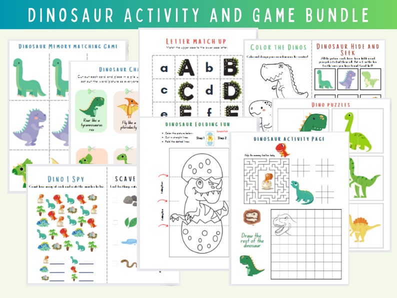 Dinosaur Game, Dinosaur Activity Bundle, Dinosaur Activities for ...
