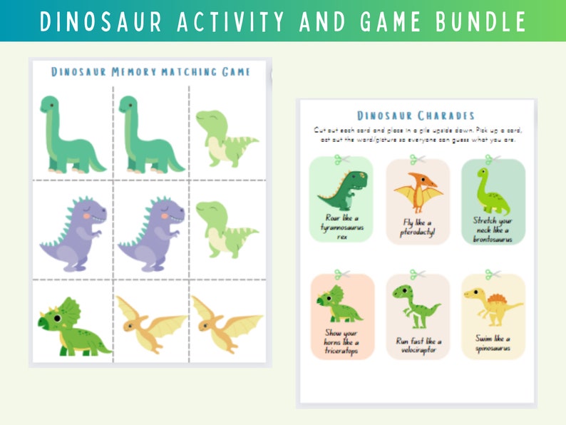 Dinosaur Game, Dinosaur Activity Bundle, Dinosaur Activities for ...