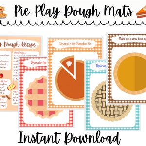 Fall Play Dough Mat Printables, Pie Baking Activity for Kids, Toddler ...