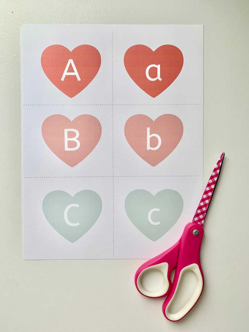 Valentine's Day Heart Memory Matching Game, Toddler and Preschool ...