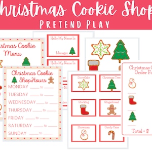 Christmas Cookie Shop Pretend Play Printable, Play Store, Toddler ...
