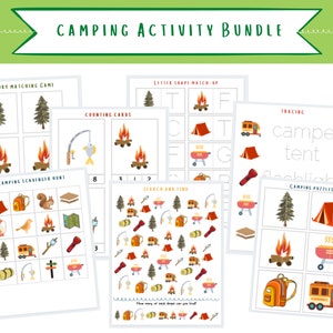 Camping Preschool Activity Bundle Printable, Toddler Digital Activities ...