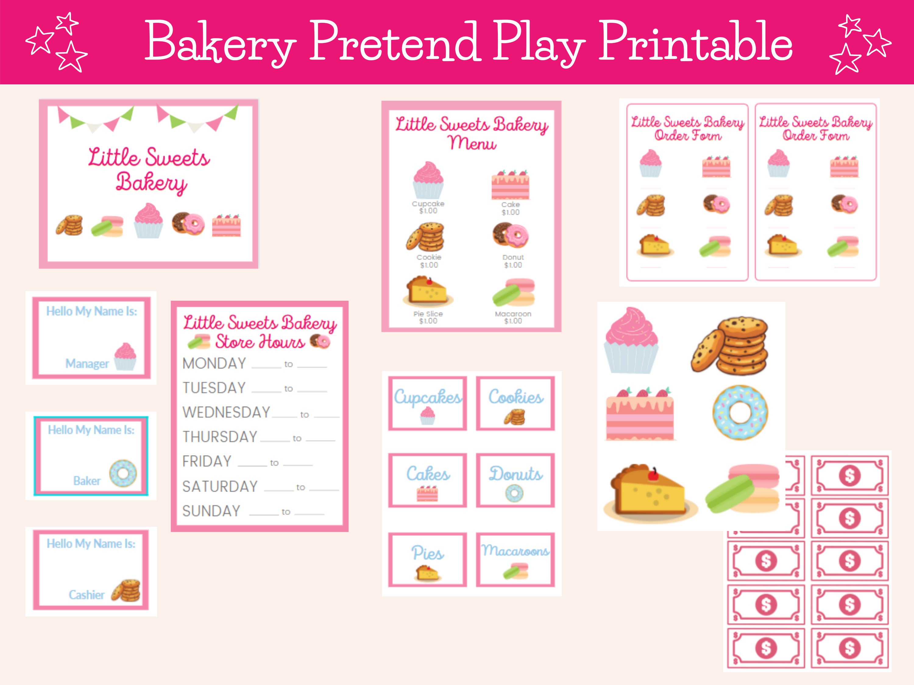 Bakery Printable, Toddler Pretend Play, Digital Bakery Activity Play ...