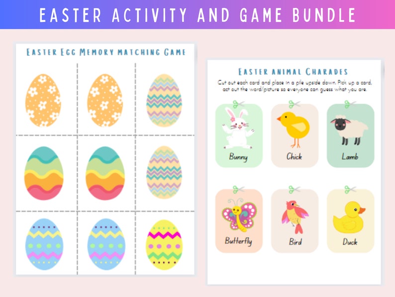 Easter Game, Easter Activity Bundle, Easter Activities for Sunday ...