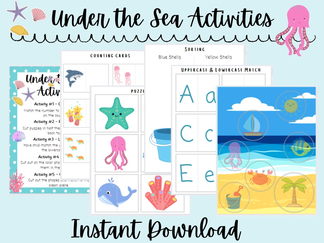 Under the Sea Activity Bundle Printable, Toddler and Preschool Sensory ...