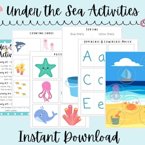 Under the Sea Activity Bundle Printable, Toddler and Preschool Sensory ...