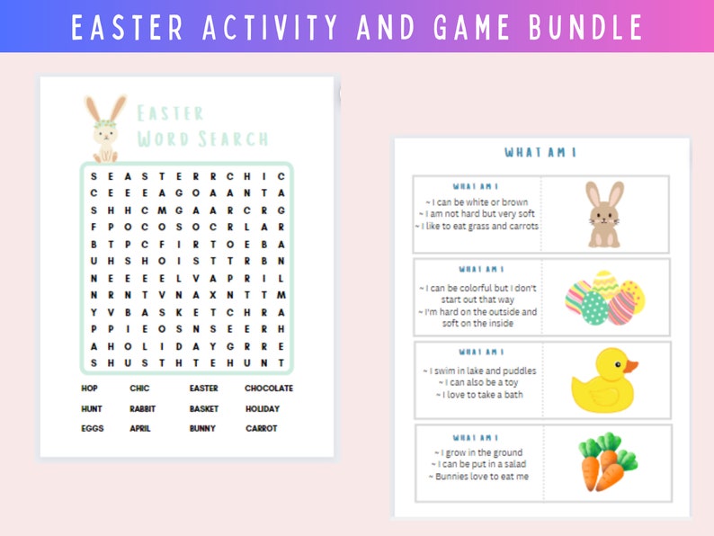 Easter Game, Easter Activity Bundle, Easter Activities for Sunday ...
