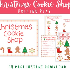 Christmas Cookie Shop Pretend Play Printable, Play Store, Toddler ...
