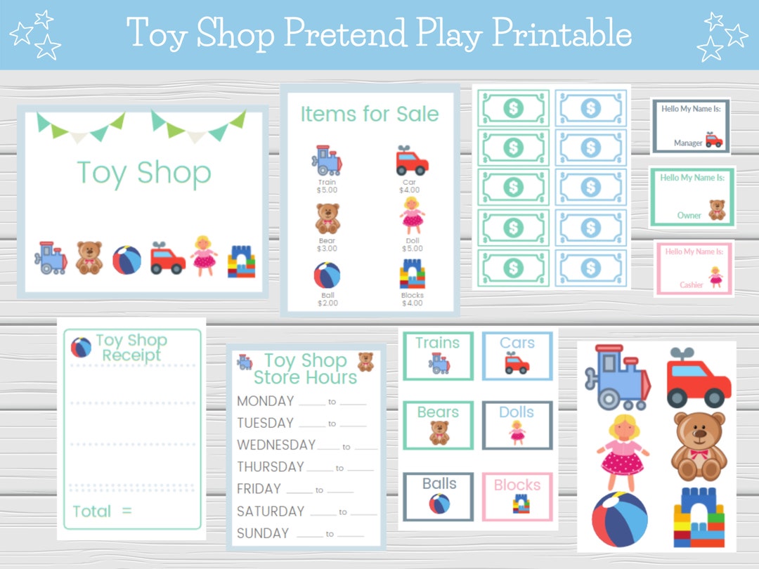 Toy Store Printable, Toddler Pretend Play, Digital Toy Store Activity ...