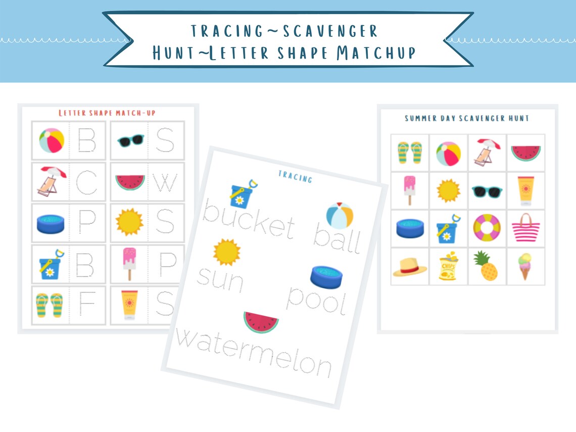 Summer Activity Bundle Printable, Toddler and Preschool Digital ...