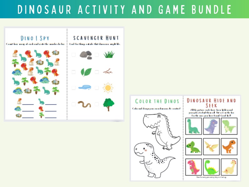 Dinosaur Game, Dinosaur Activity Bundle, Dinosaur Activities for ...